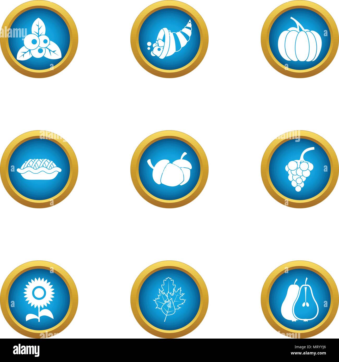 Peasant food icons set, flat style Stock Vector Image & Art - Alamy