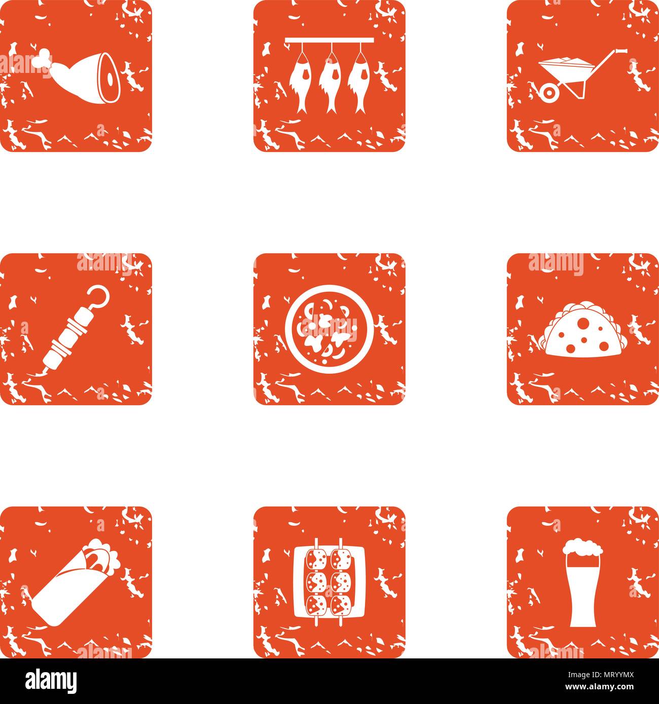 Wild beast icons set, grunge style Stock Vector Image & Art - Alamy