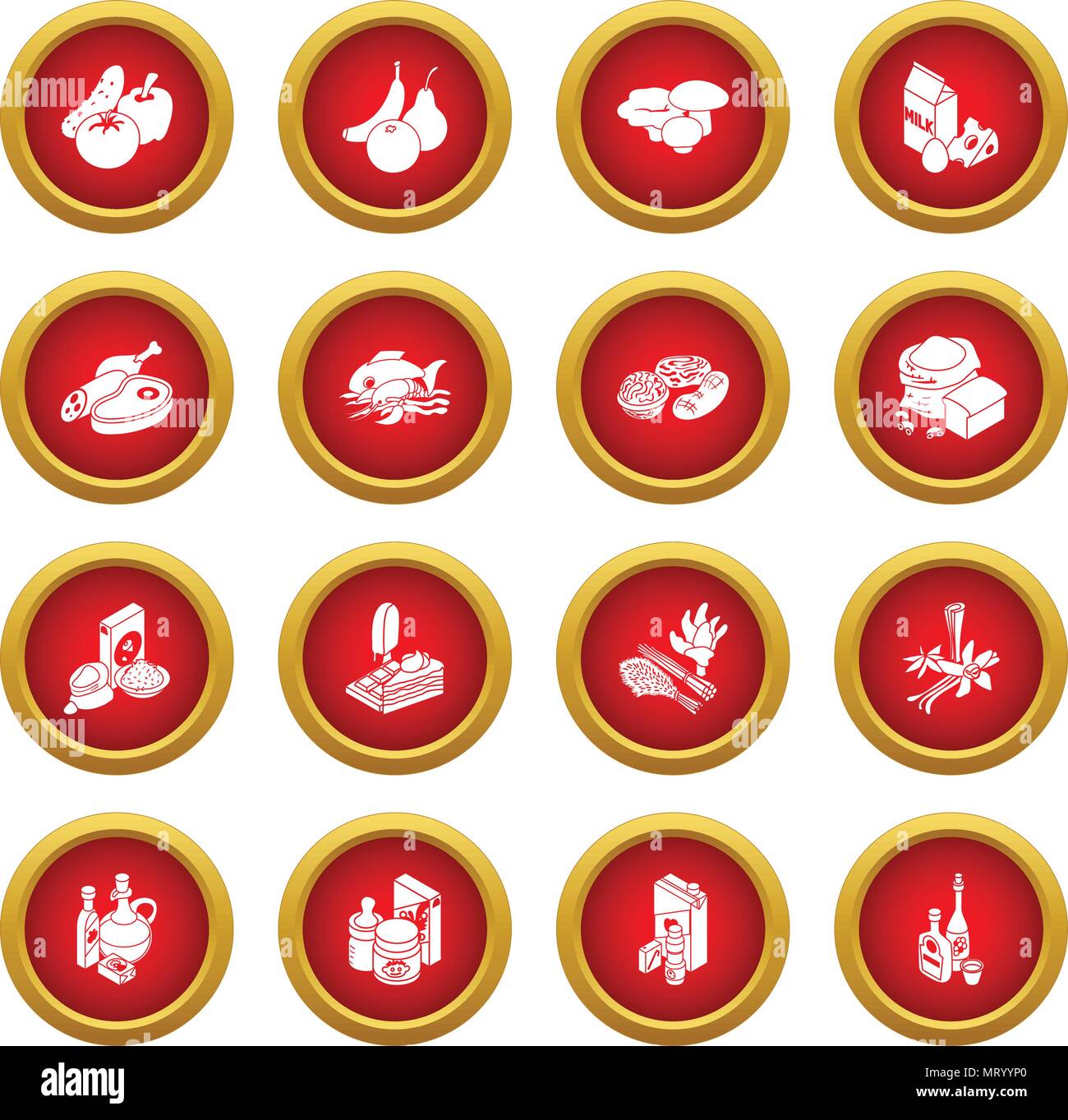 Shop navigation foods icons set, simple style Stock Vector Image & Art ...