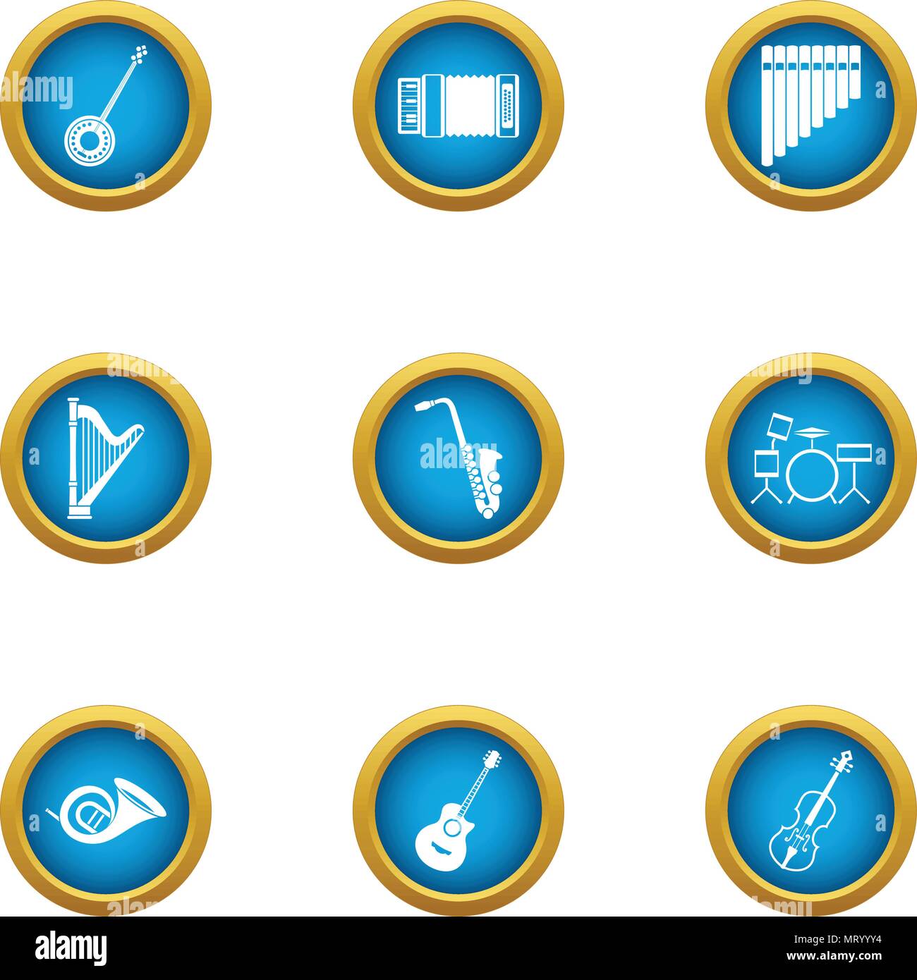 Philharmonic icons set, flat style Stock Vector Image & Art - Alamy