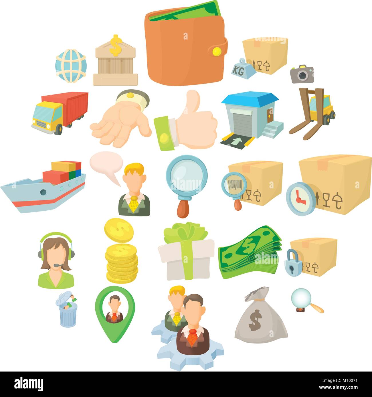 Remittance of money icons set, cartoon style Stock Vector Image & Art ...