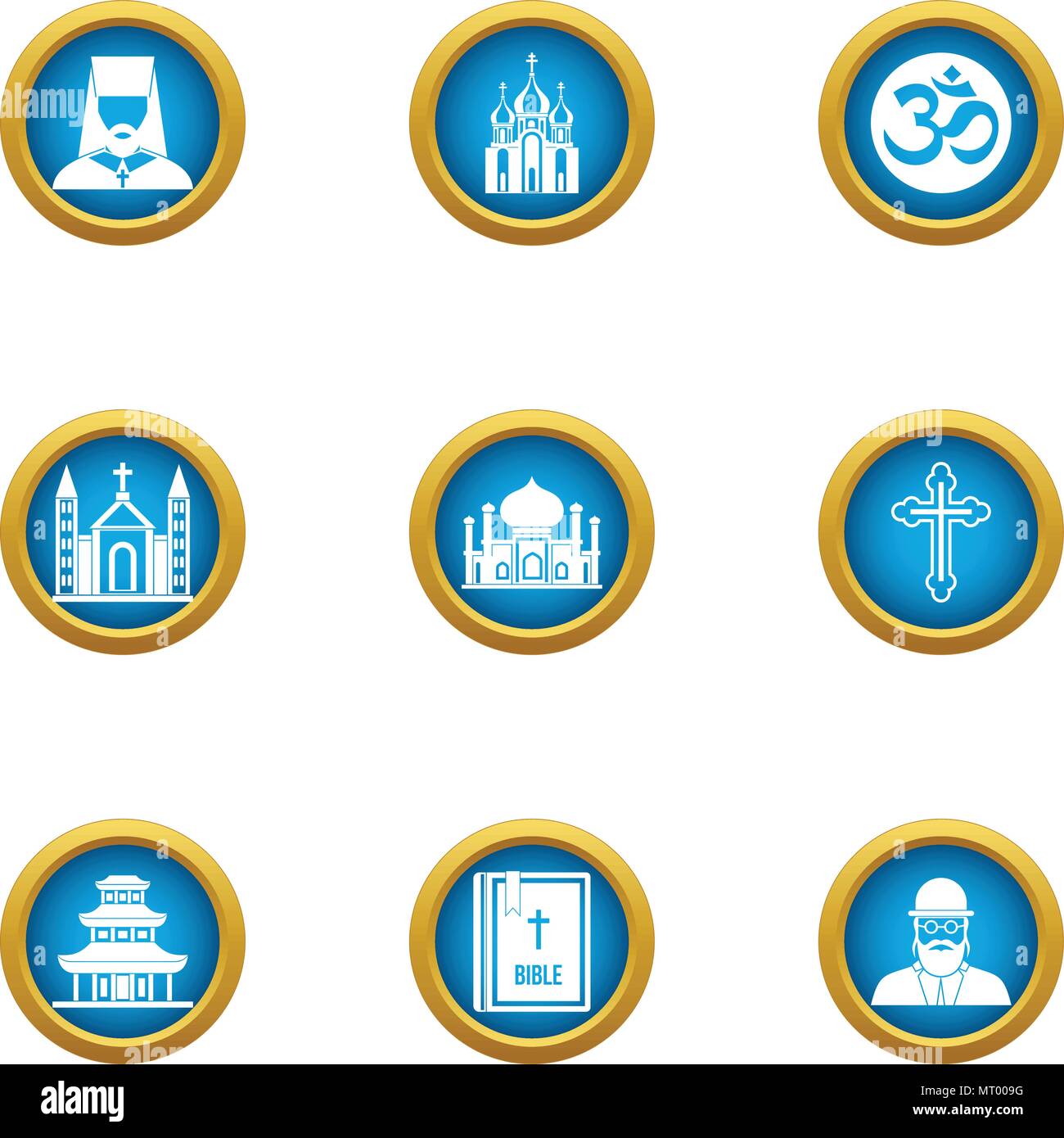 Religious peace icons set, flat style Stock Vector Image & Art - Alamy