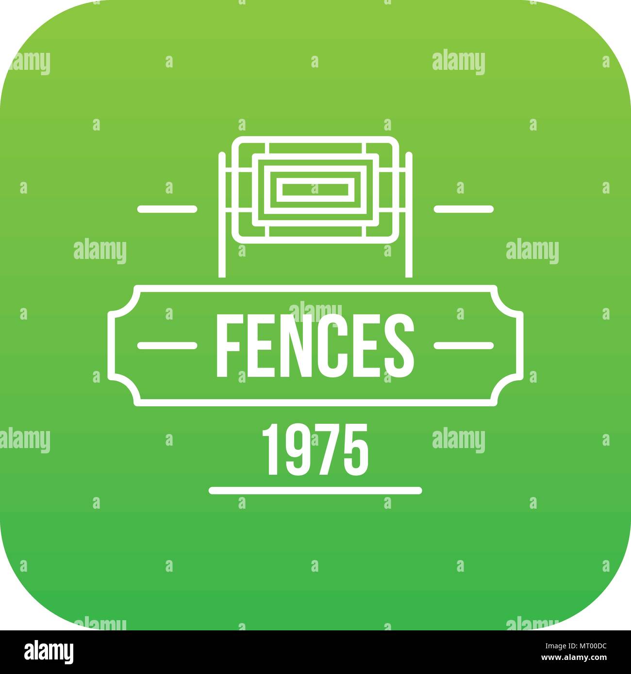 Fence modern icon green vector Stock Vector Image & Art - Alamy