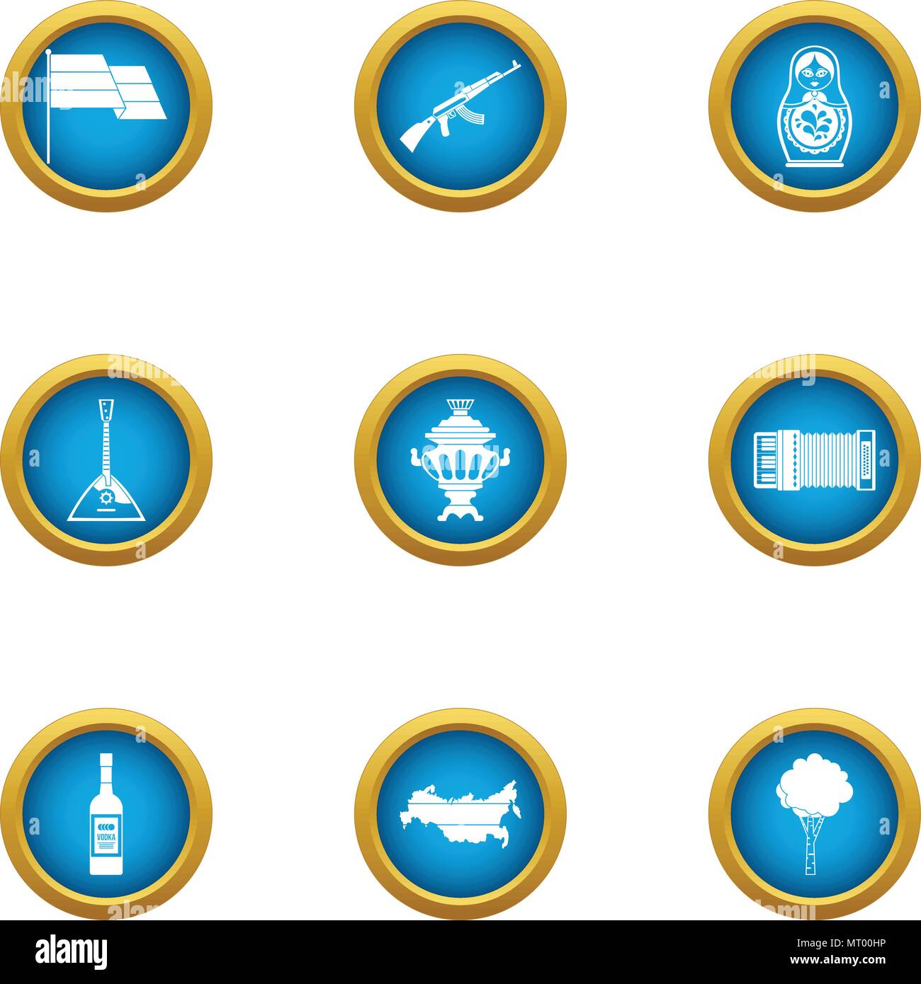 Russian style icons set, flat style Stock Vector Image & Art - Alamy