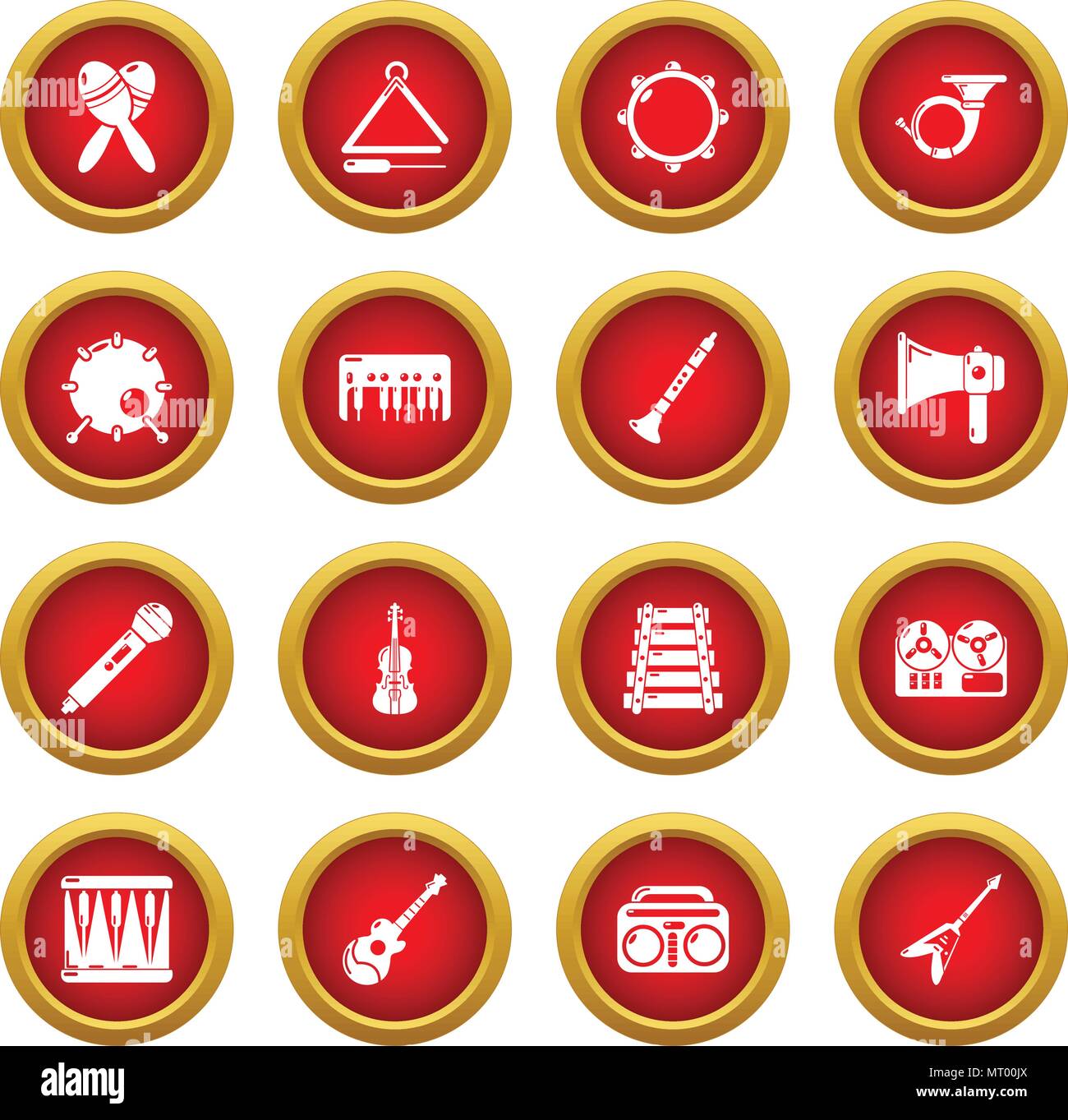 Musical instruments icons set, simple style Stock Vector Image & Art ...