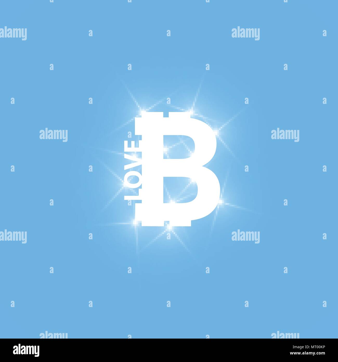 I love Digital bitcoins symbol with light effect on transparent ...