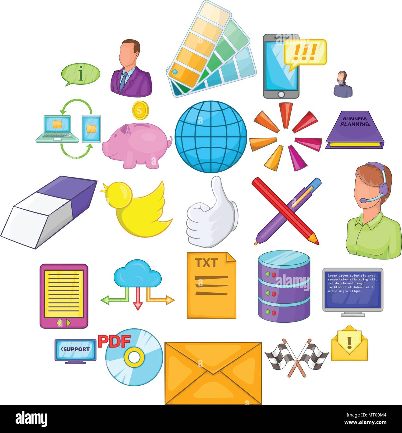 Bank worker icons set, cartoon style Stock Vector Image & Art - Alamy