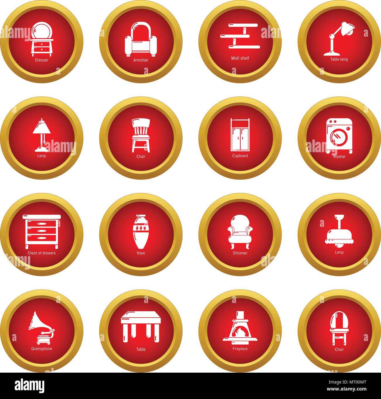 Interior furniture icons set, simple style Stock Vector Image & Art - Alamy