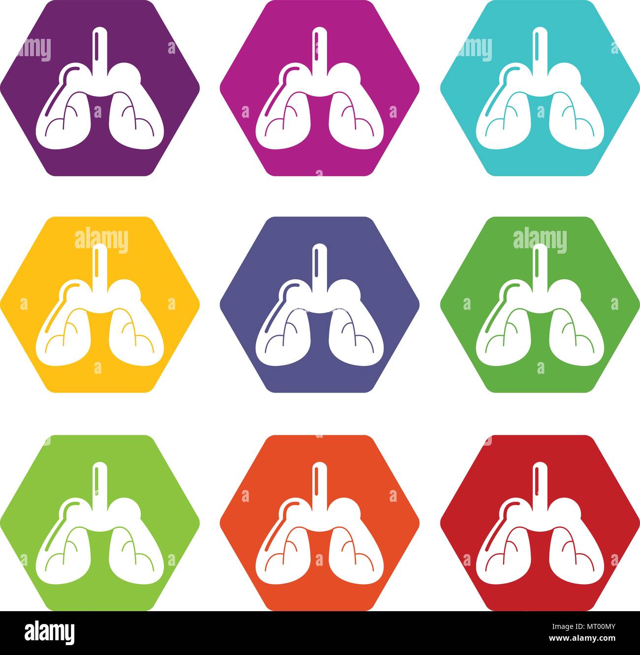 Lungs icons set 9 vector Stock Vector Image & Art - Alamy
