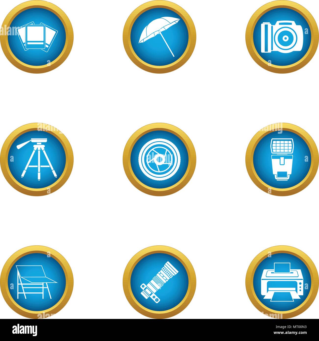 Photo print icons set, flat style Stock Vector Image & Art - Alamy