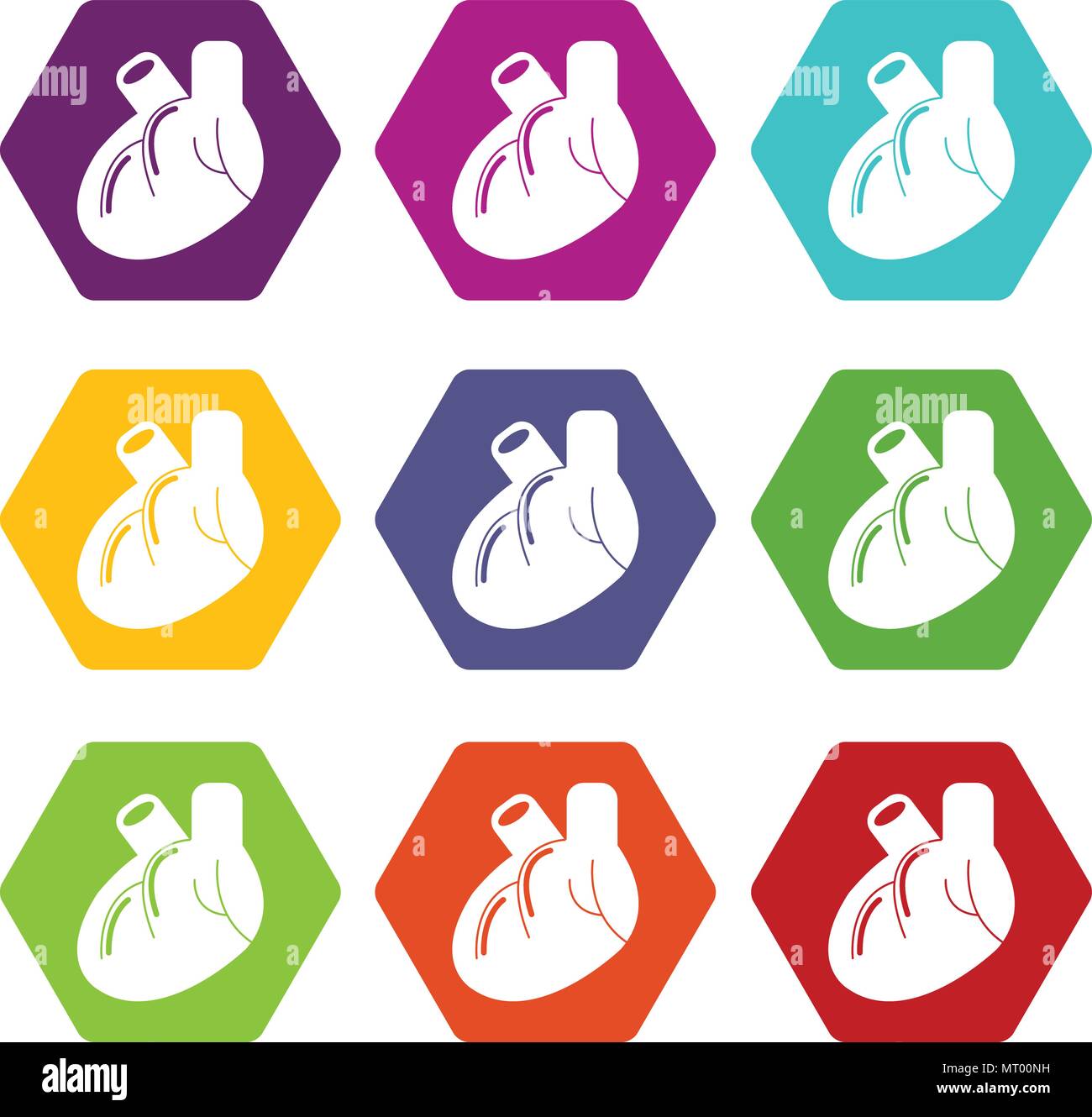 Heart organ icons set 9 vector Stock Vector Image & Art - Alamy