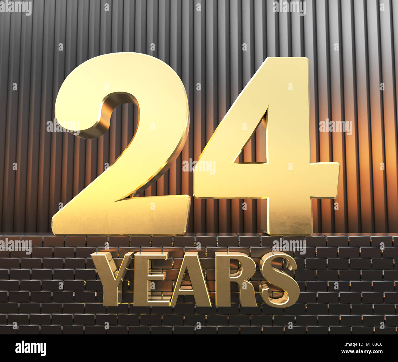 Golden number twenty four number 24 and the word years against the ...