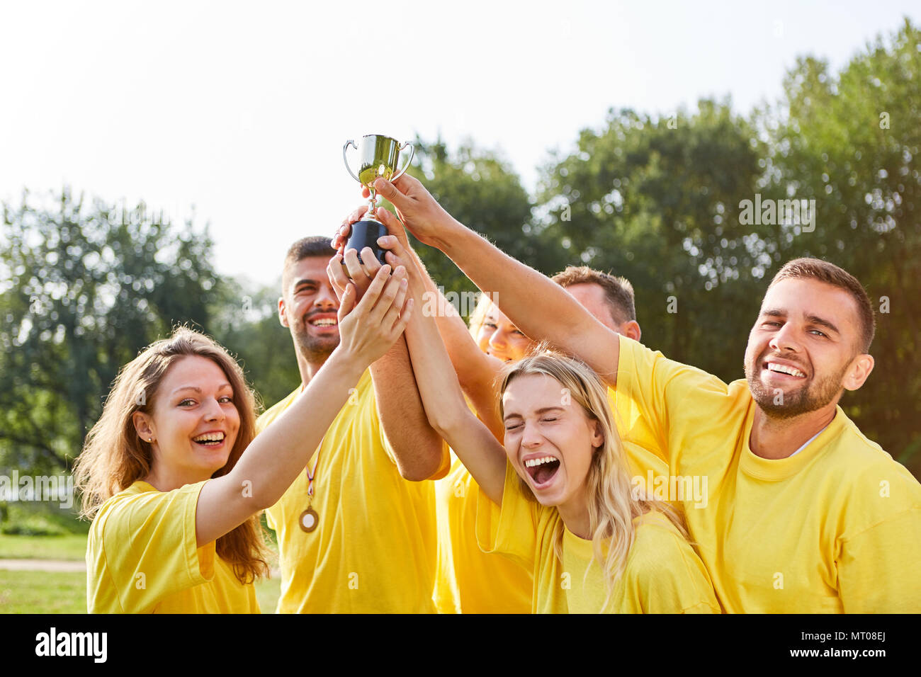 Celebration celebrates trophy hi-res stock photography and images - Alamy