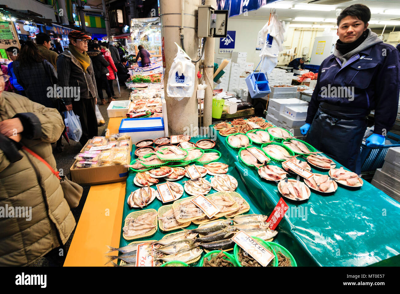 Indoor Omicho Ichiba, Omicho Market, largest fresh food market in ...