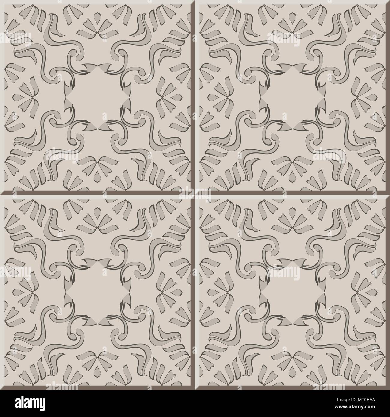 Ceramic tile pattern aboriginal curve spiral vortex cross frame line ...