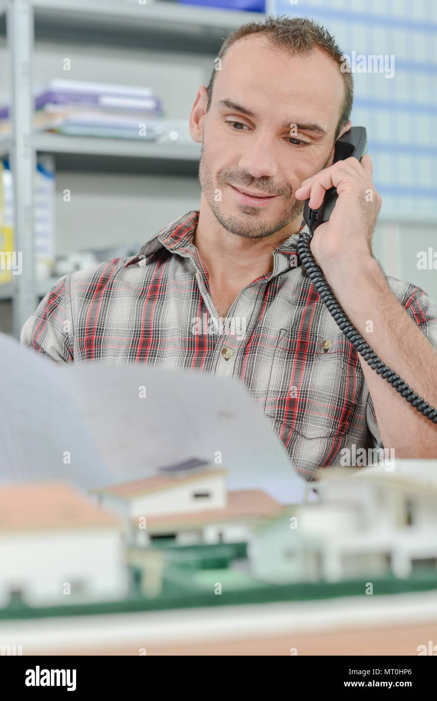 Architect on the phone Stock Photo - Alamy
