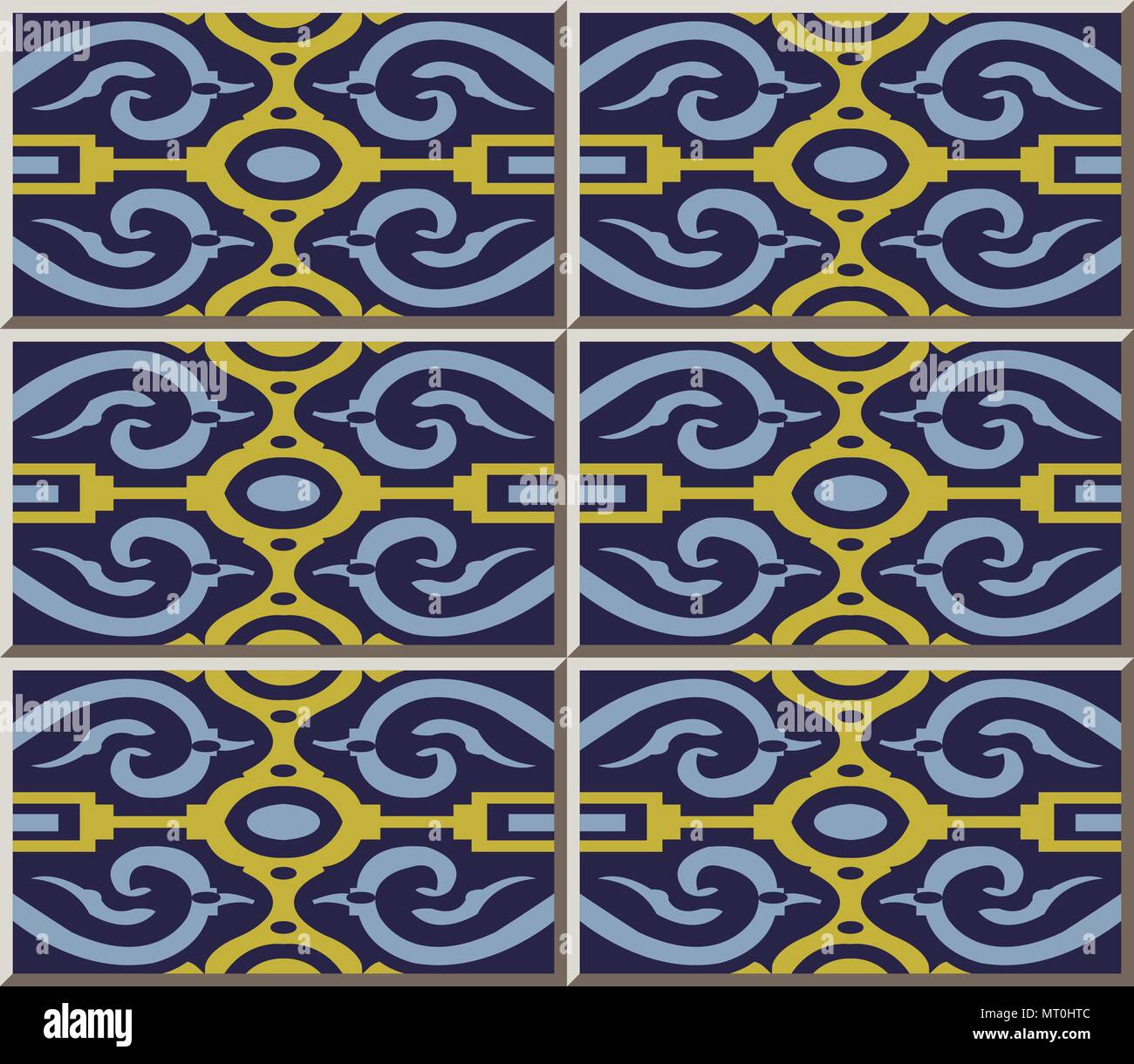 Ceramic tile pattern spiral curve vortex cross frame, oriental interior ...