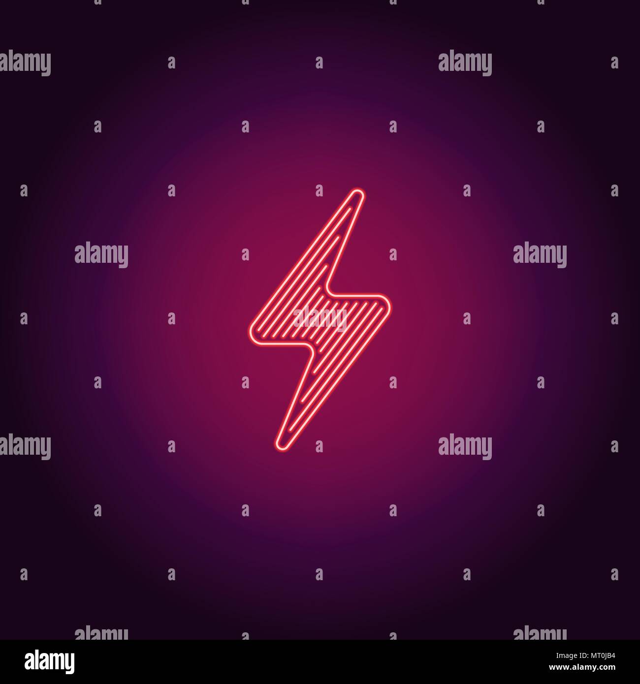 Neon icon of red Electric Energy. Vector illustration of red Neon ...