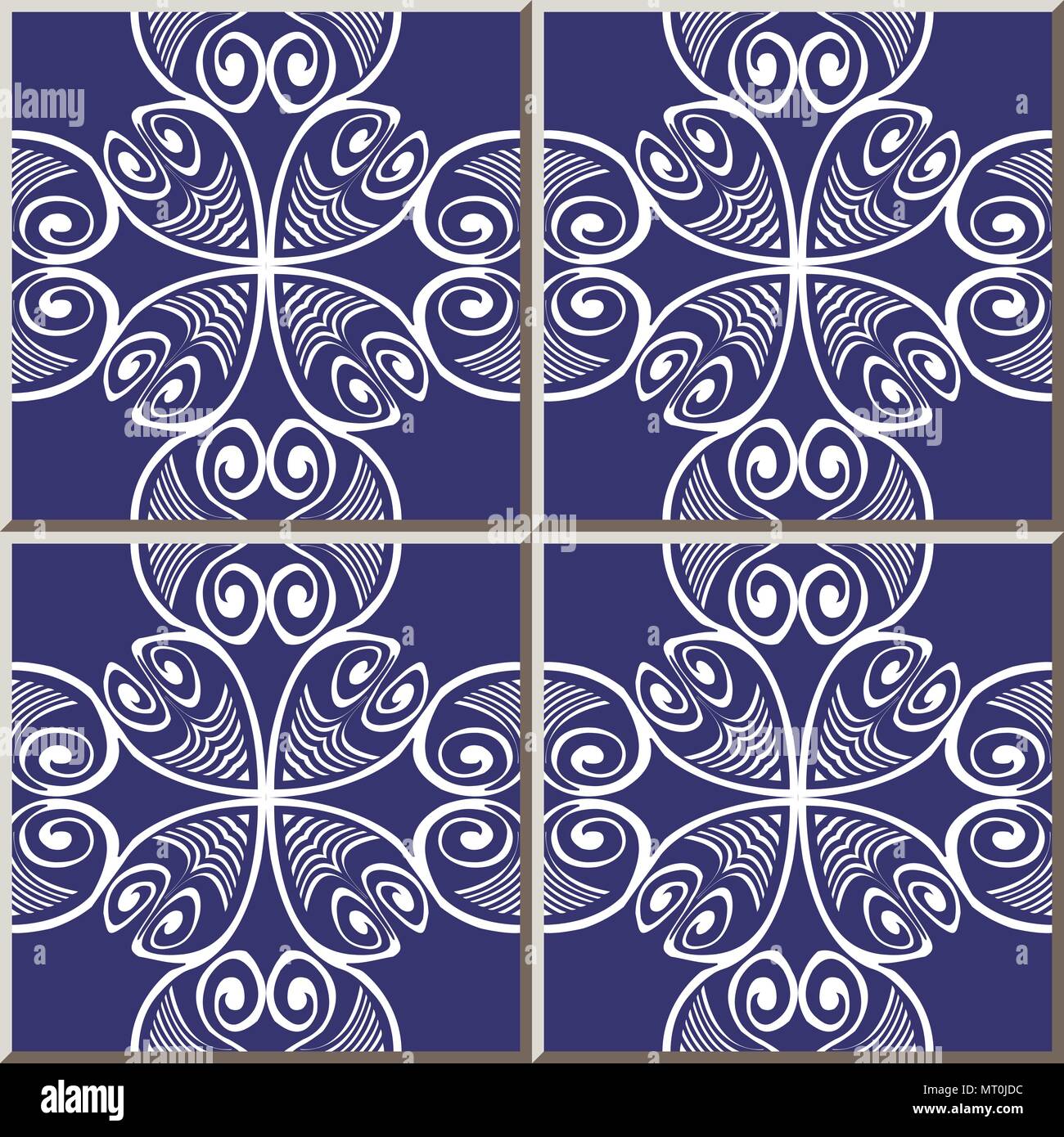 Ceramic tile pattern round spiral curve vortex square cross frame fan ...