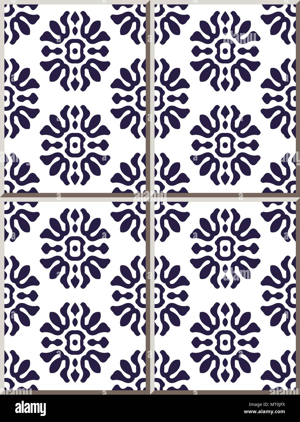 Ceramic tile pattern spiral curve round cross flower, oriental interior ...
