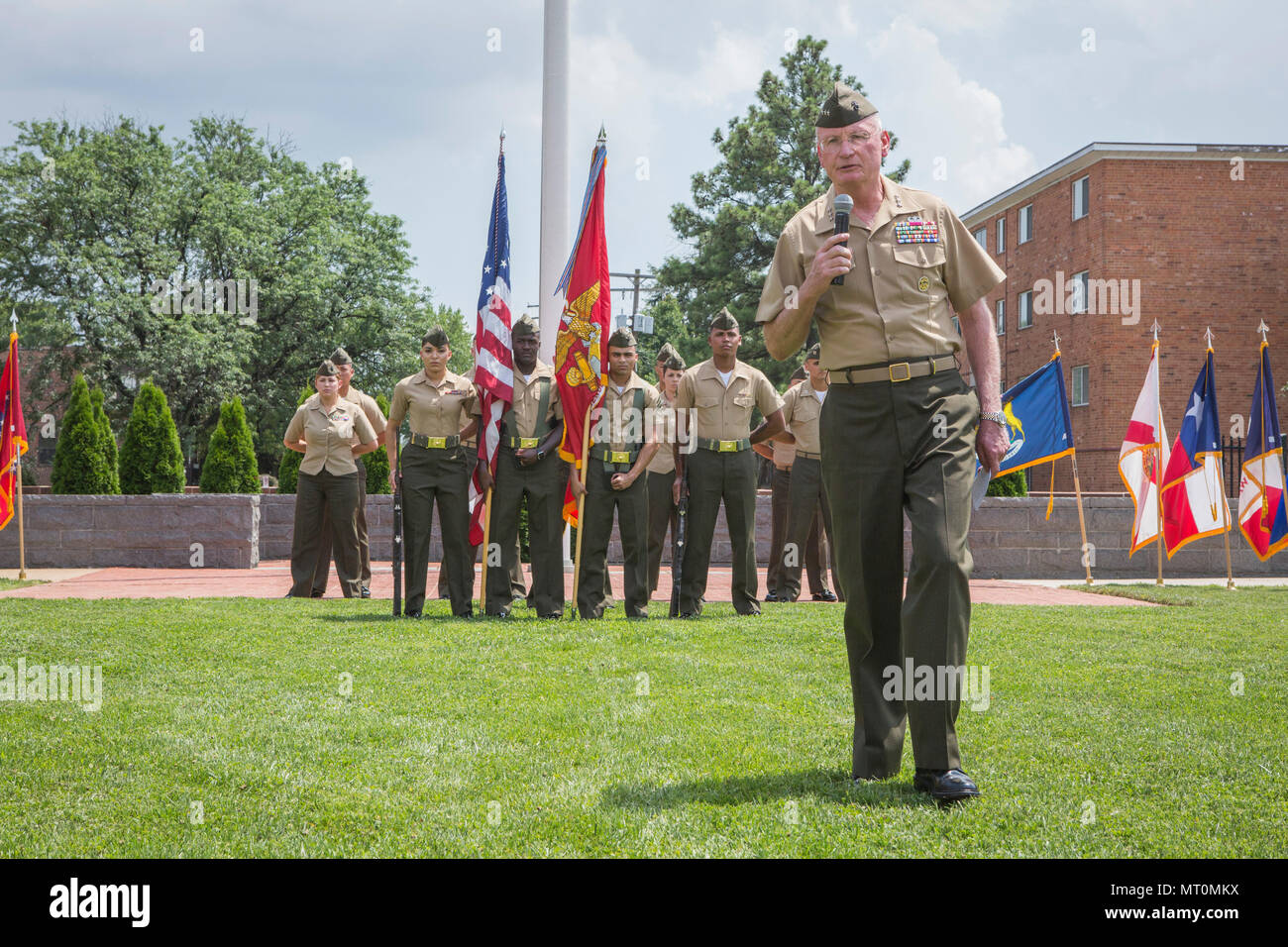 Director of Marine Corps Staff Lt. Gen. James B. Laster gives remarks ...