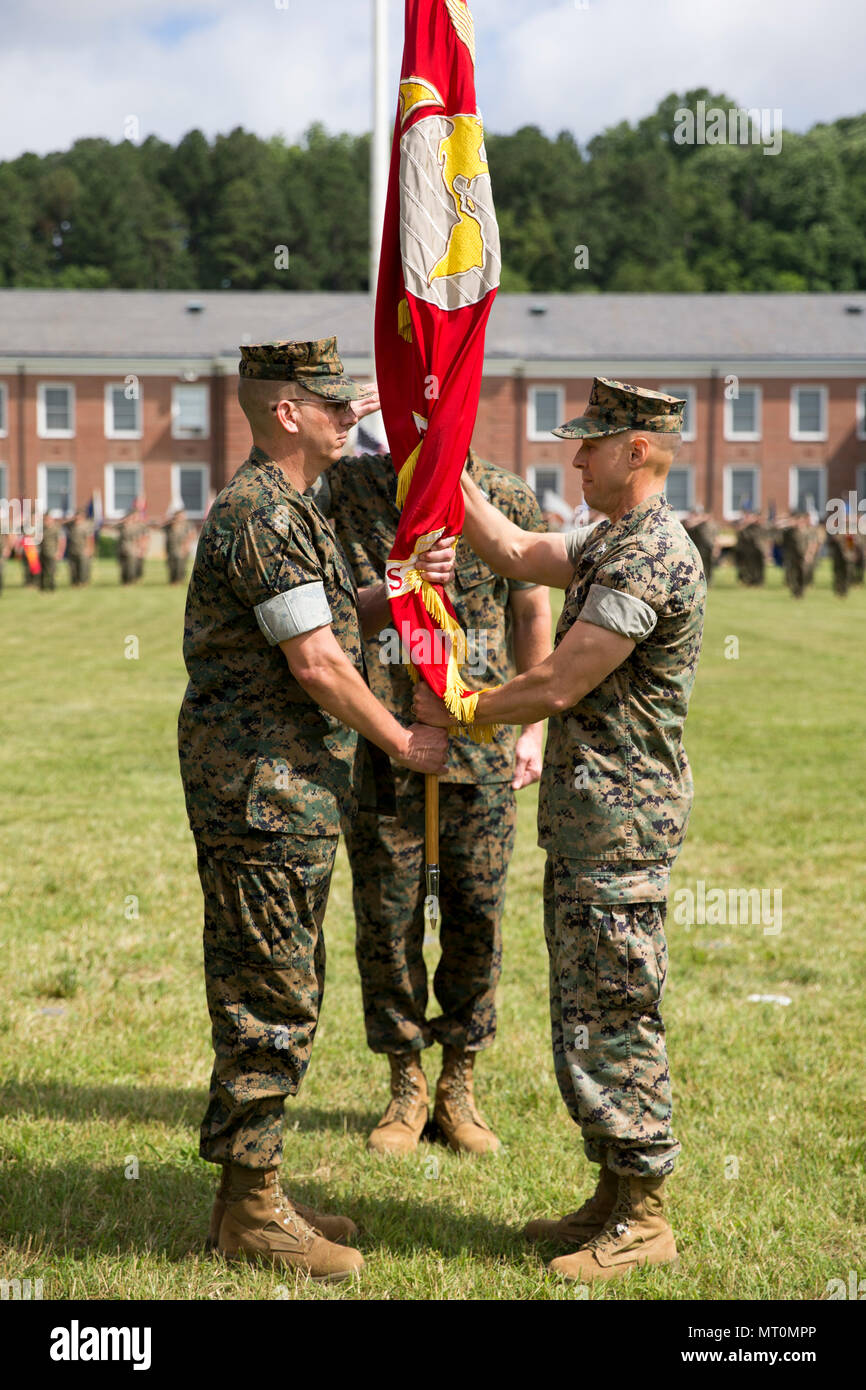 U.S. Marine Corps Col. Todd J. Oneto, right, outgoing commanding ...