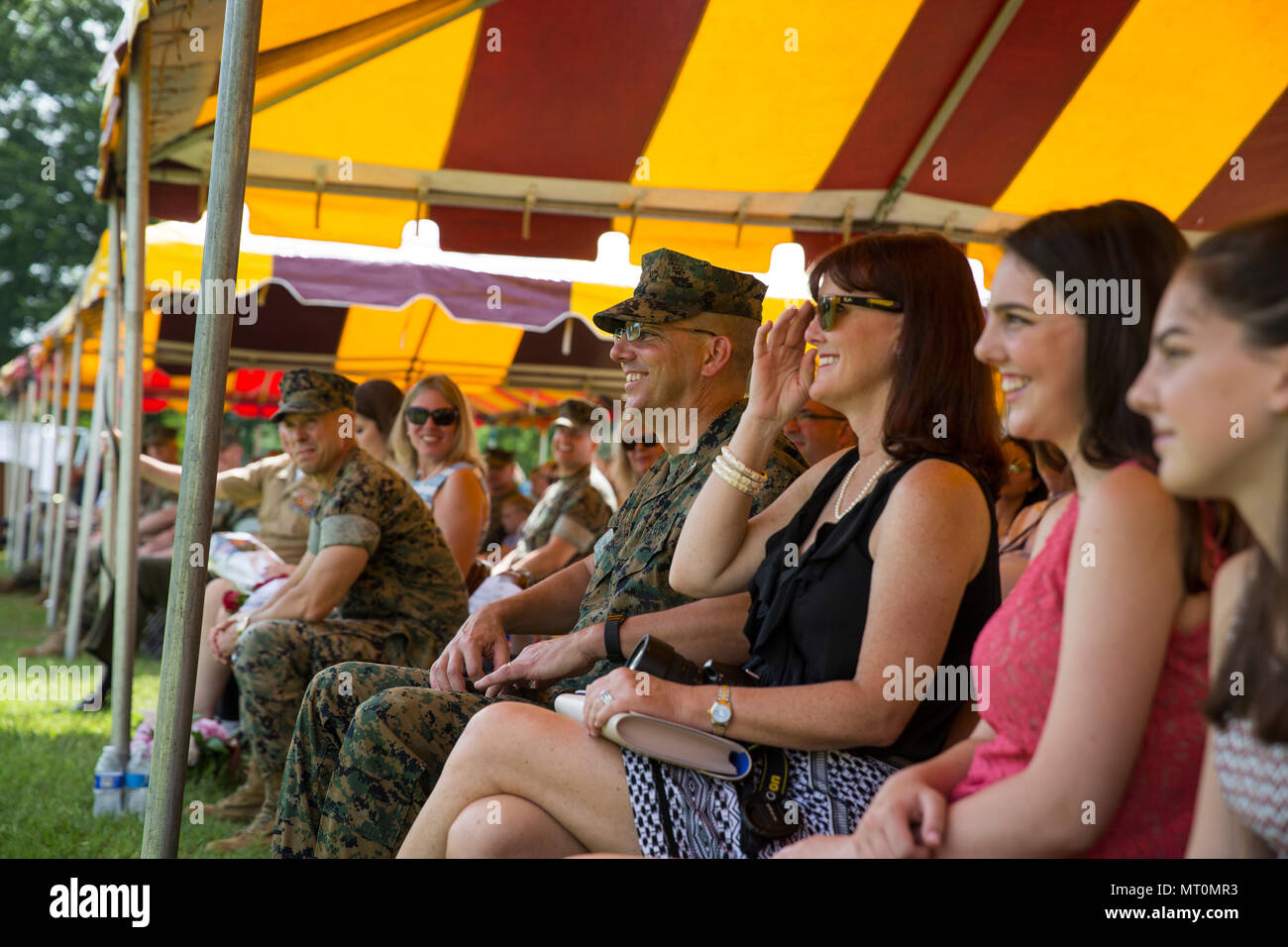 U.S. Marine Corps Col. John B. Atkinson, incoming commanding officer ...