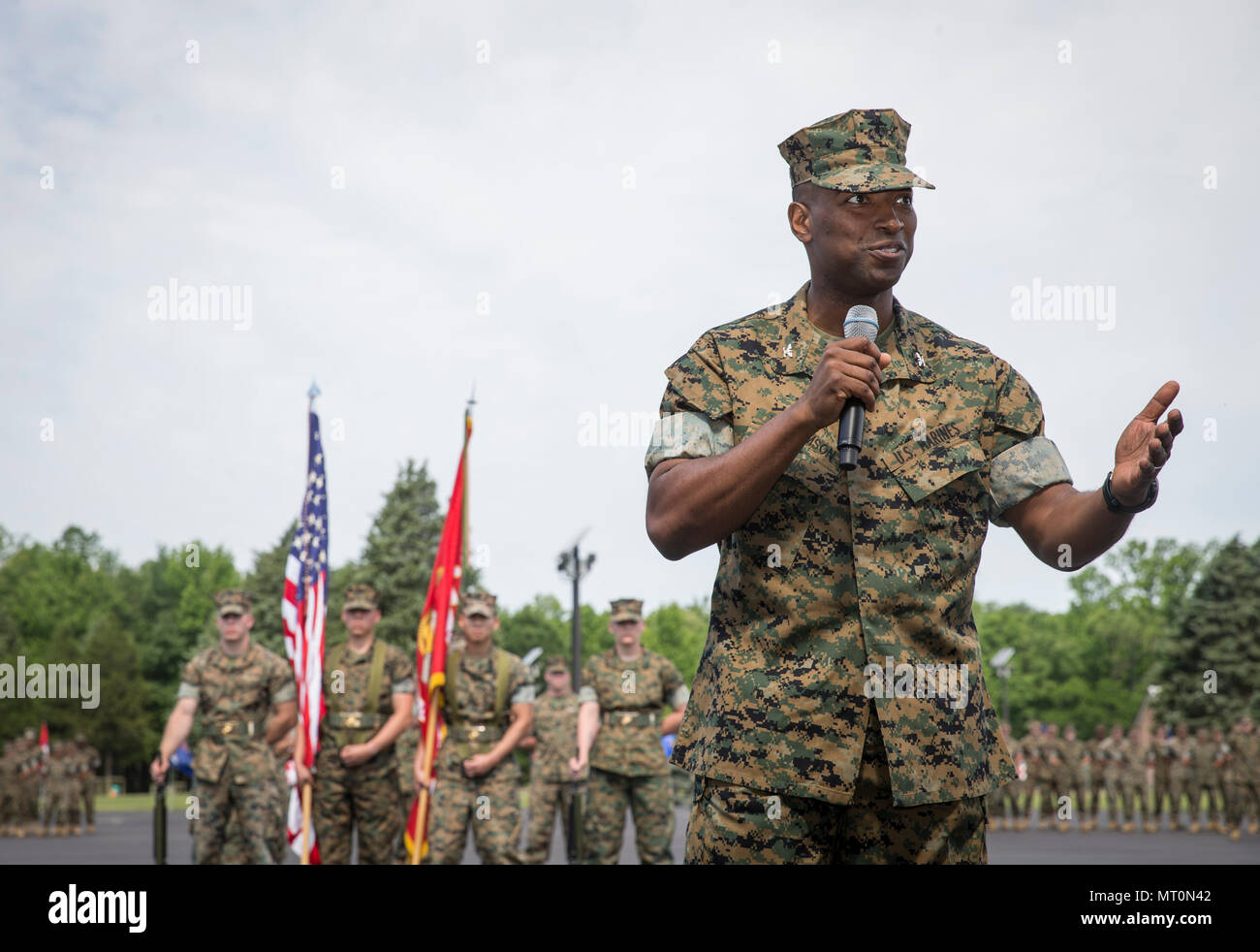 U.S. Marine Corps Col. Ahmed T. Williamson, incoming commanding officer ...
