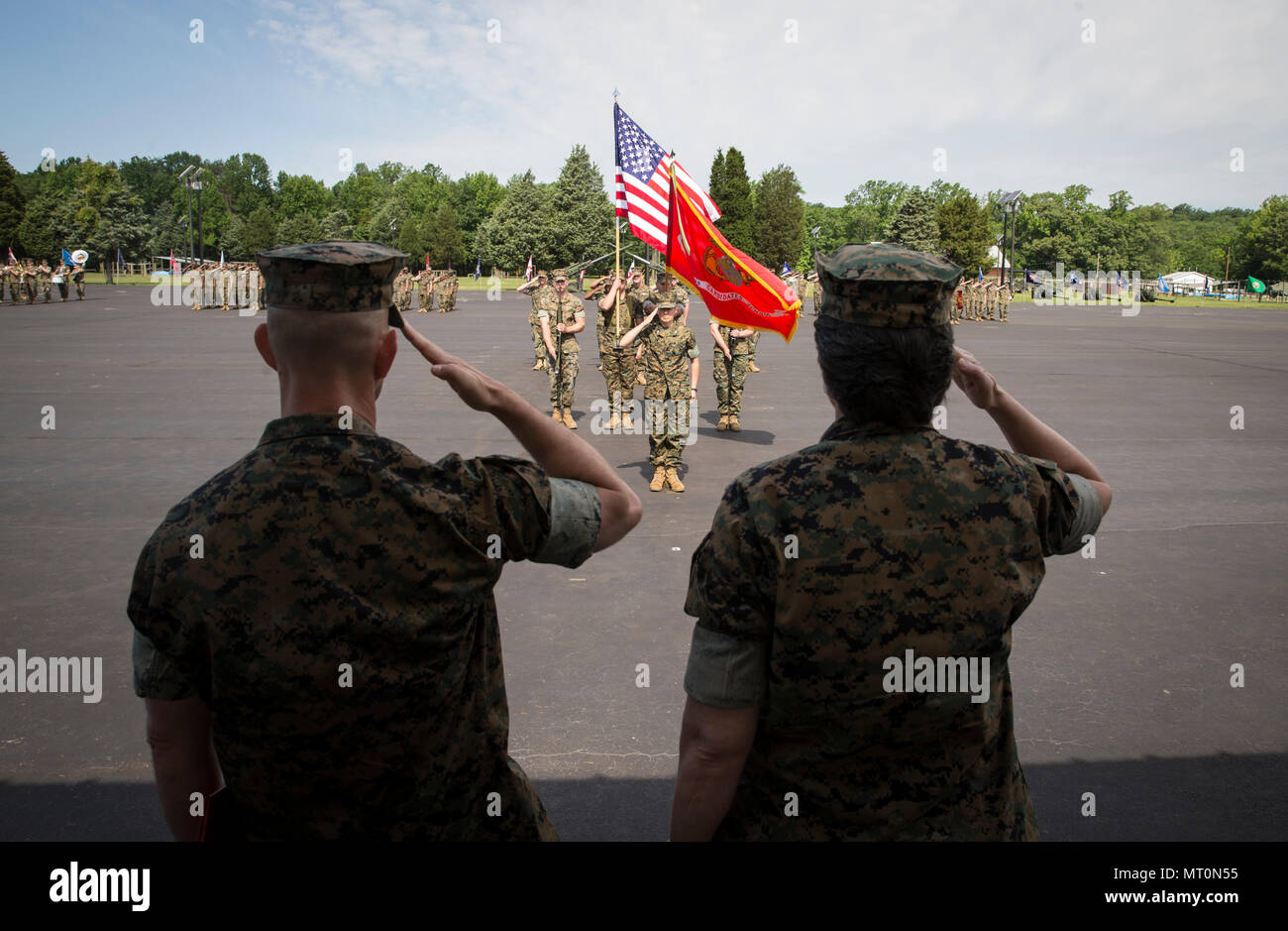 U.S. Marine Corps Col. Julie L. Nethercot, outgoing commanding officer ...