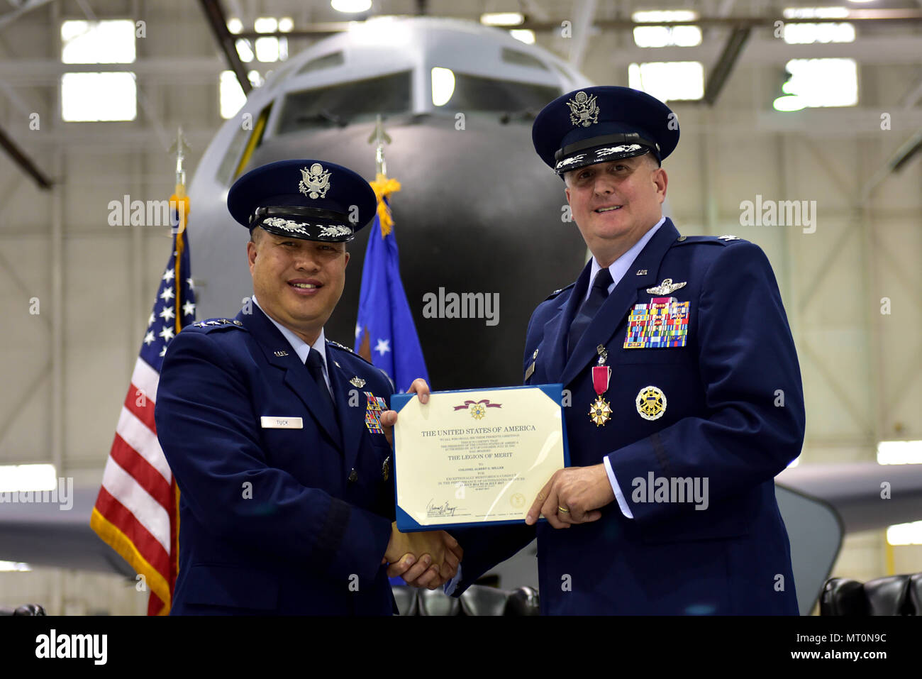 Lt. Gen. Giovanni Tuck, 18th Air Force commander, and Col. Albert ...