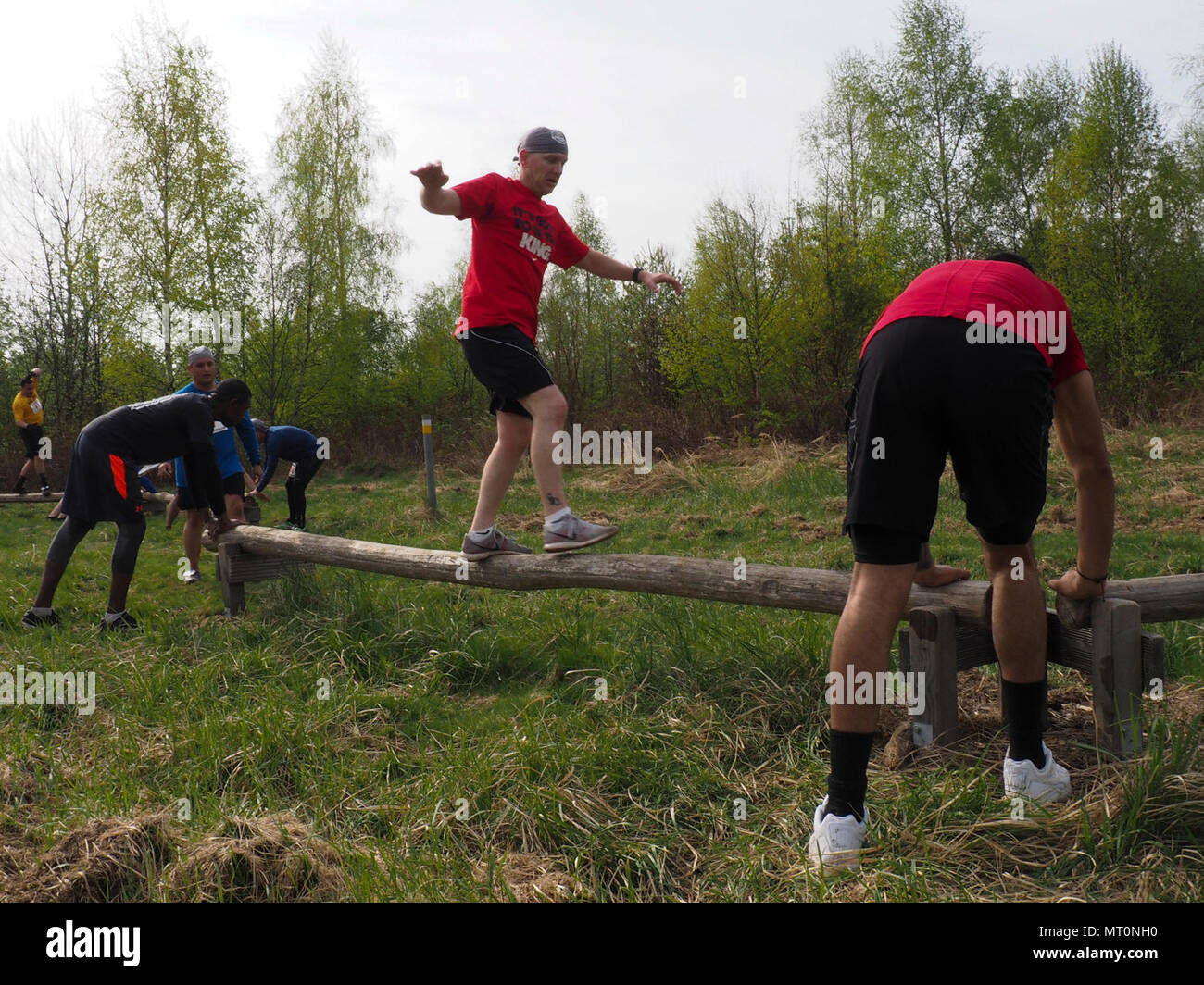 Runners participate in the annual Rugged Terrain Obstacle Run at ...