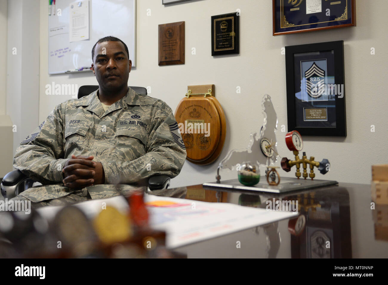 U.S. Air Force Chief Master Sgt. Alvin Dyer, the 354th Civil Engineer ...
