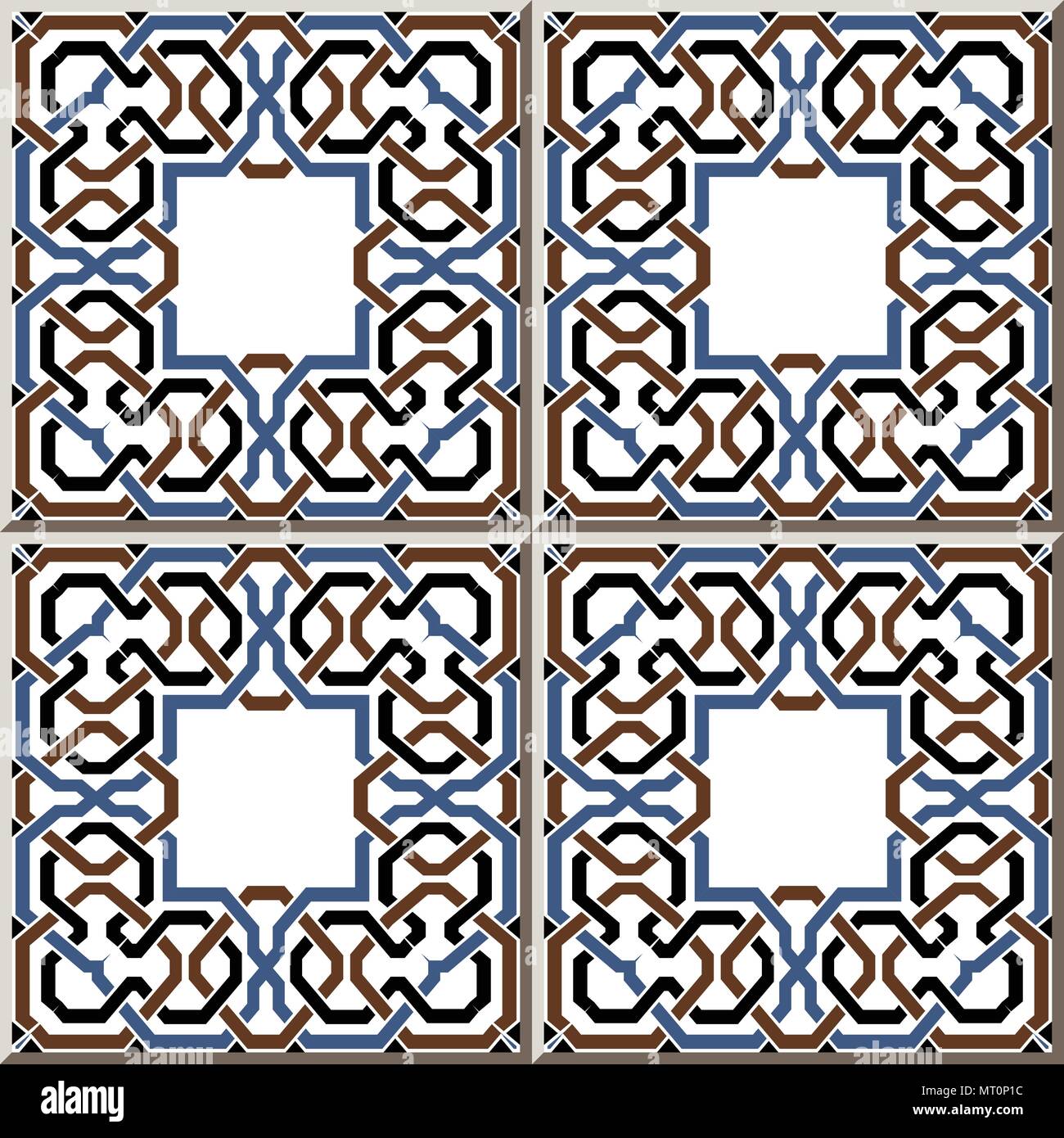 Ceramic tile pattern colorful polygon square geometry cross frame chain ...