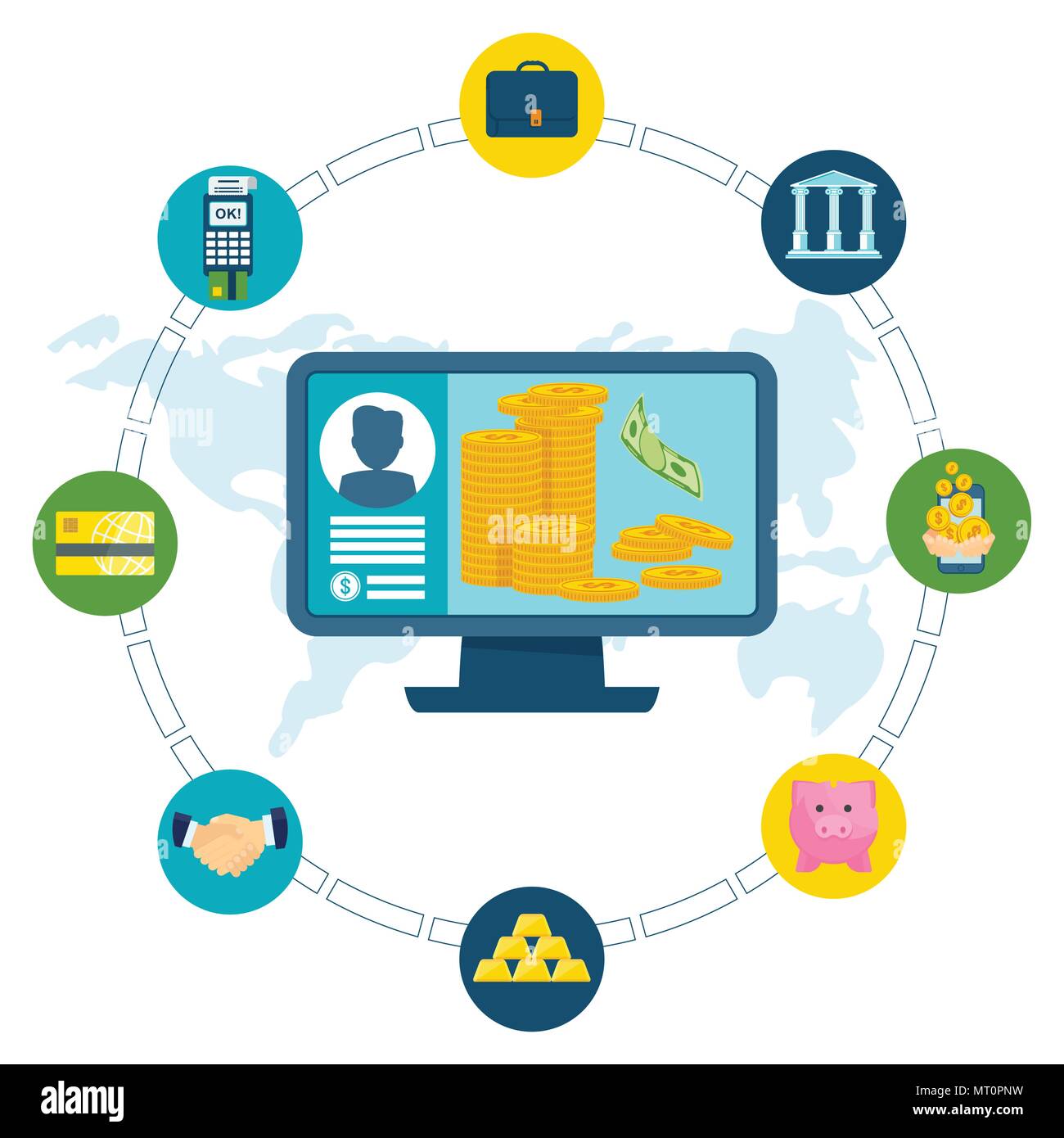 electronic transaction concept computer Stock Vector Image & Art - Alamy