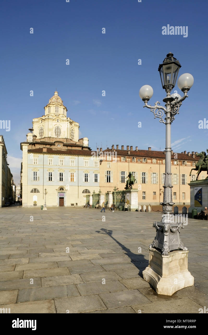 Dome and tower of the 17th century Royal Church of San Lorenzo, Piazza ...