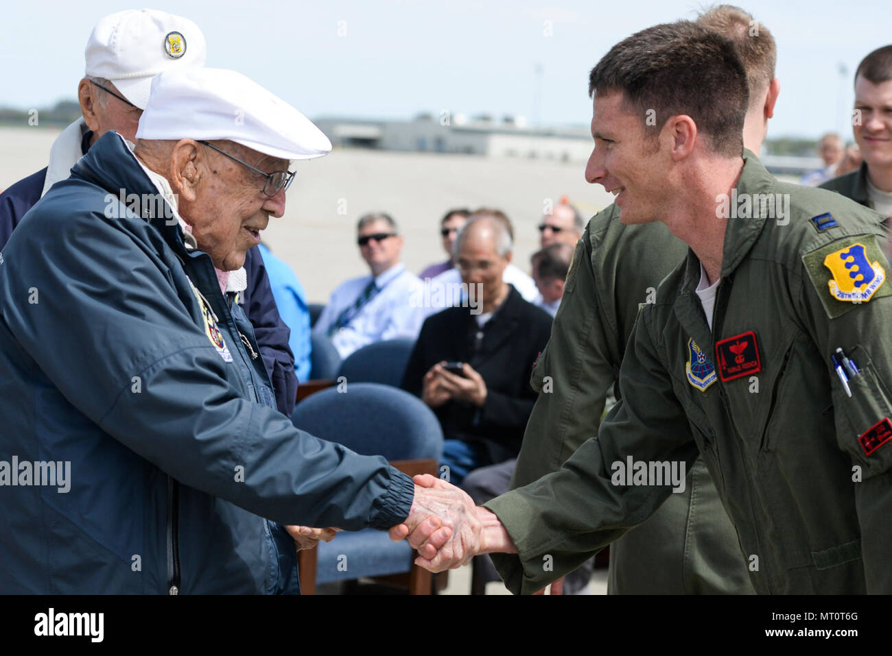Doolittle Raider Lt. Col. (Ret.) Dick Cole presents U.S. Air Force Capt ...