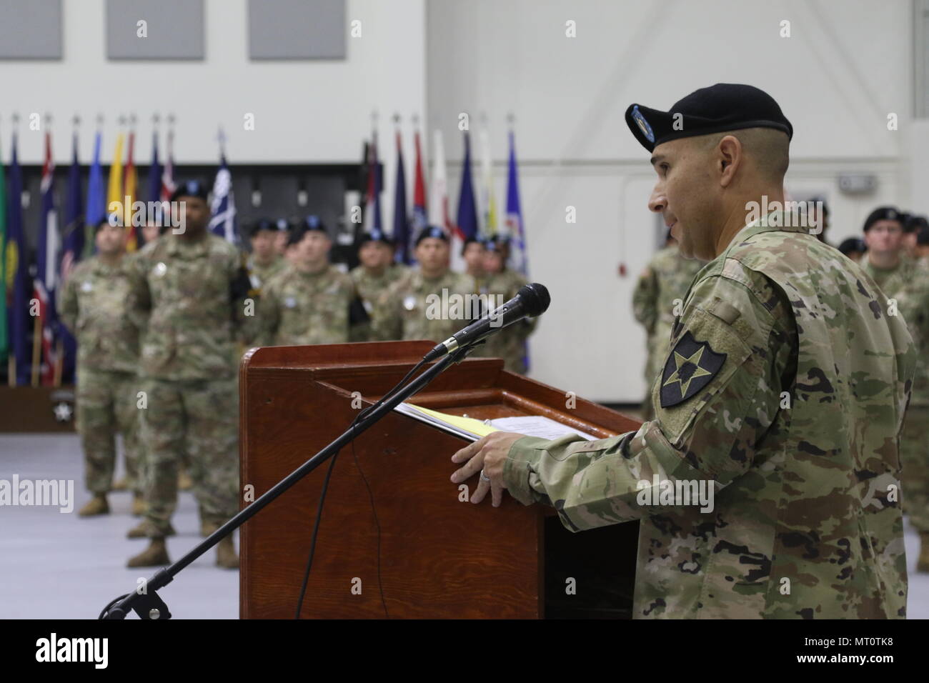 Command Sgt. Major Erick R. Macher, the incoming 210th Field Artillery ...