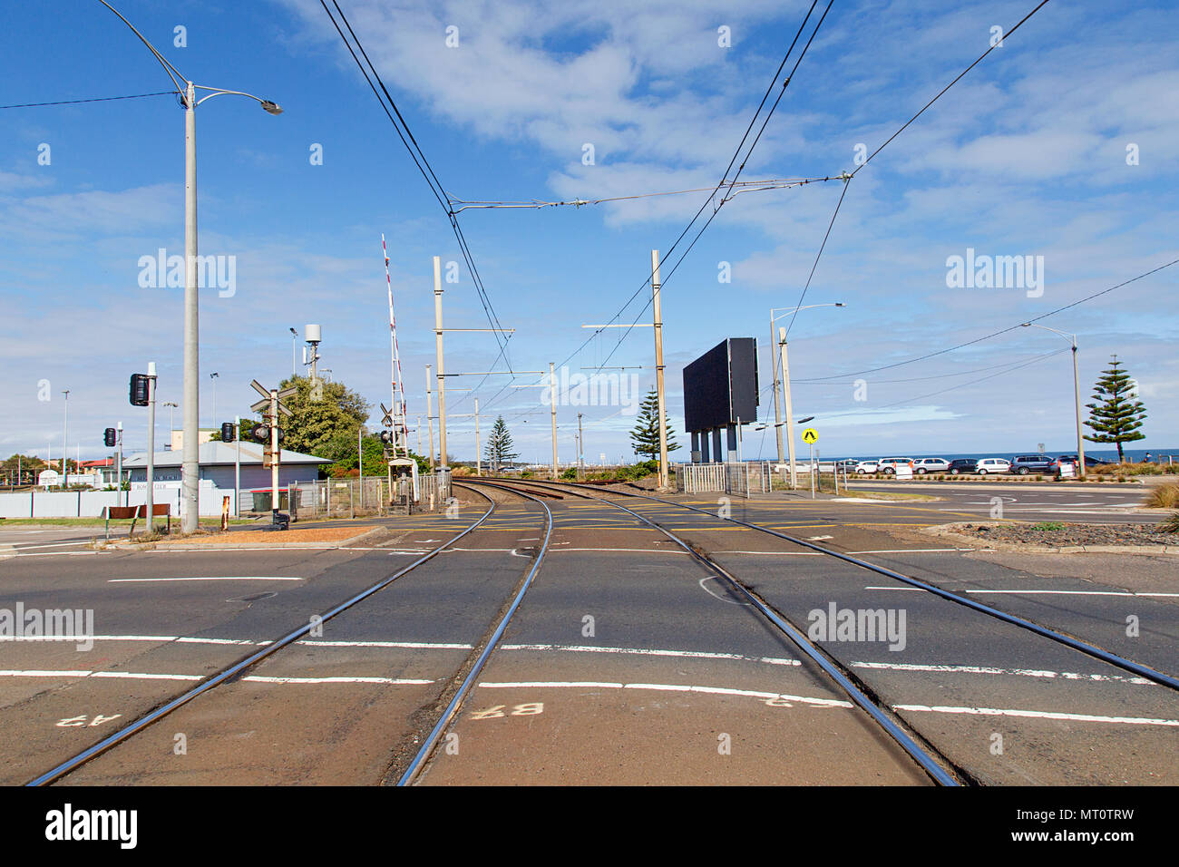 Intersection with the railroad hi-res stock photography and images - Alamy