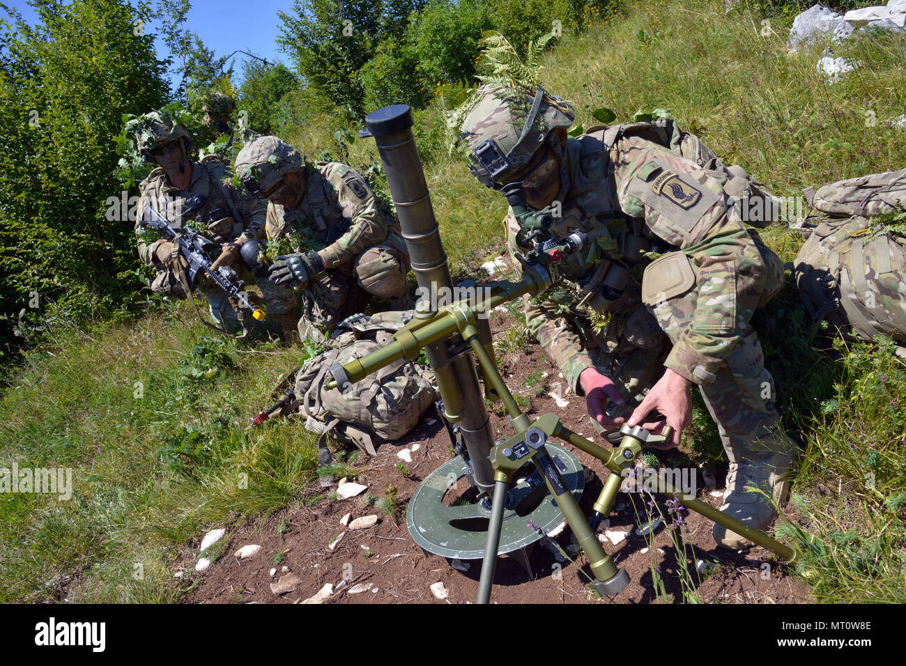 U.S. Army Mortarmen assigned to 2nd Battalion, 503rd Infantry Regiment ...