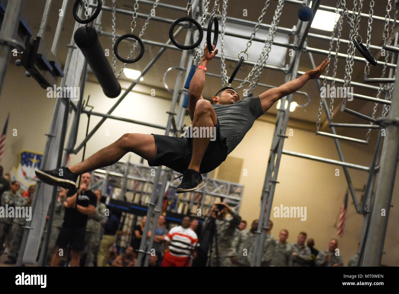 A member of Team Barksdale participates in the Alpha Warrior course at ...