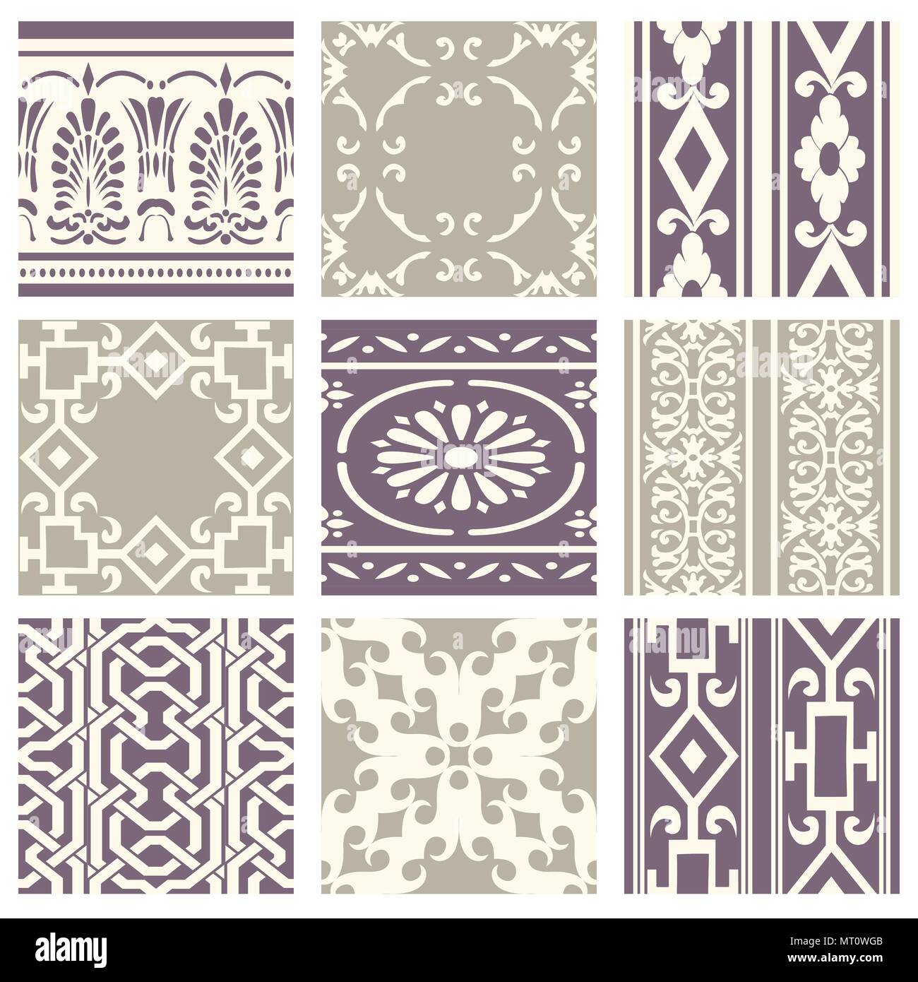 Classic vintage elegant pastel violet seamless abstract pattern ...