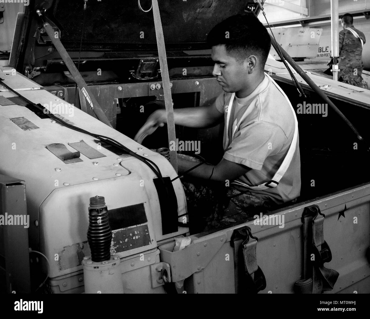 Multiple integrated laser engagement system Black and White Stock ...