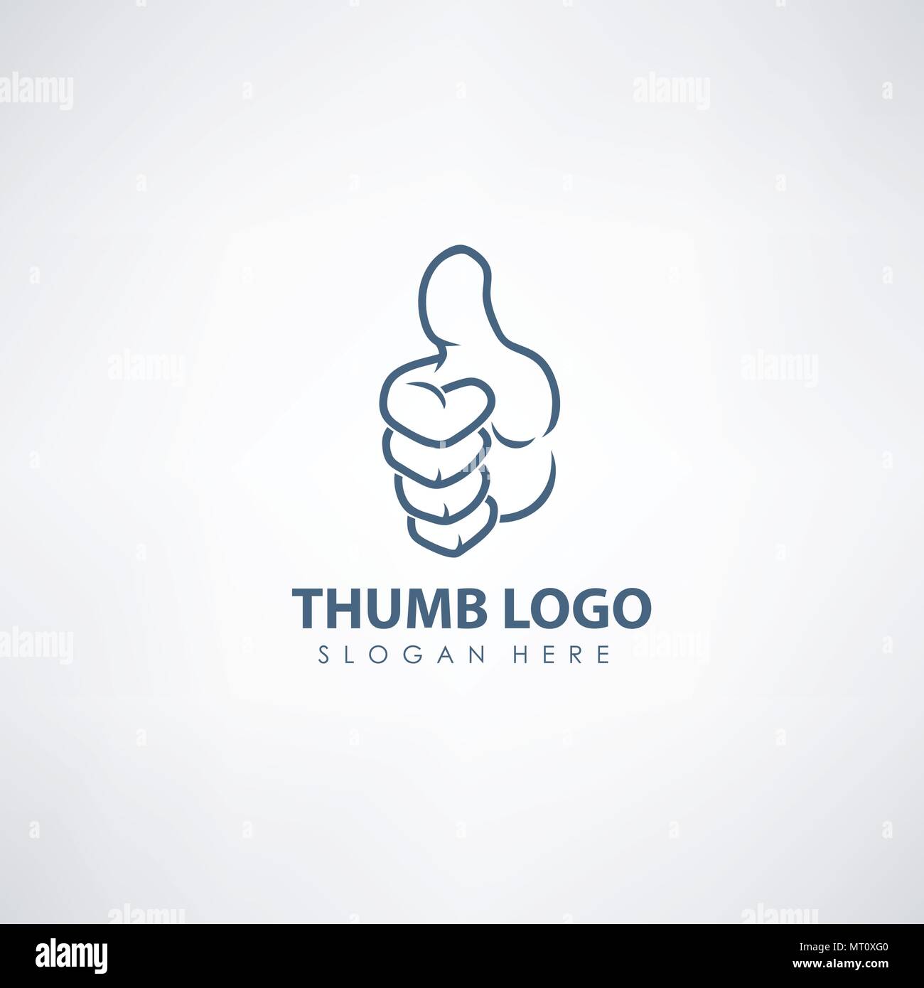 Thumb up concept logo template. Label for voting, company or ...