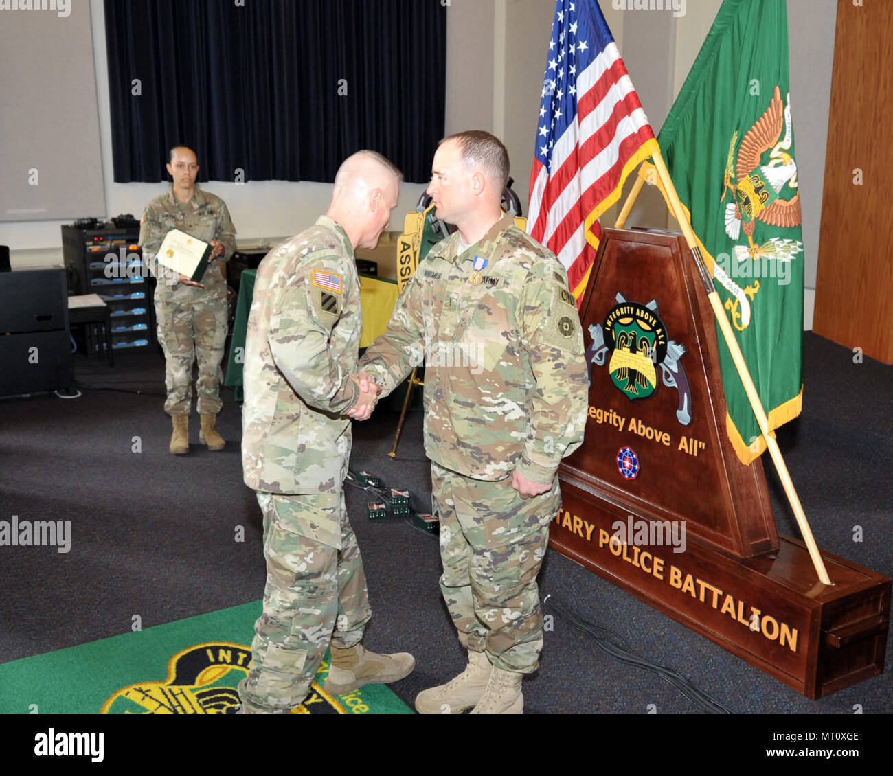 Major General Thomas S. James (left), commanding general of the 7th ...
