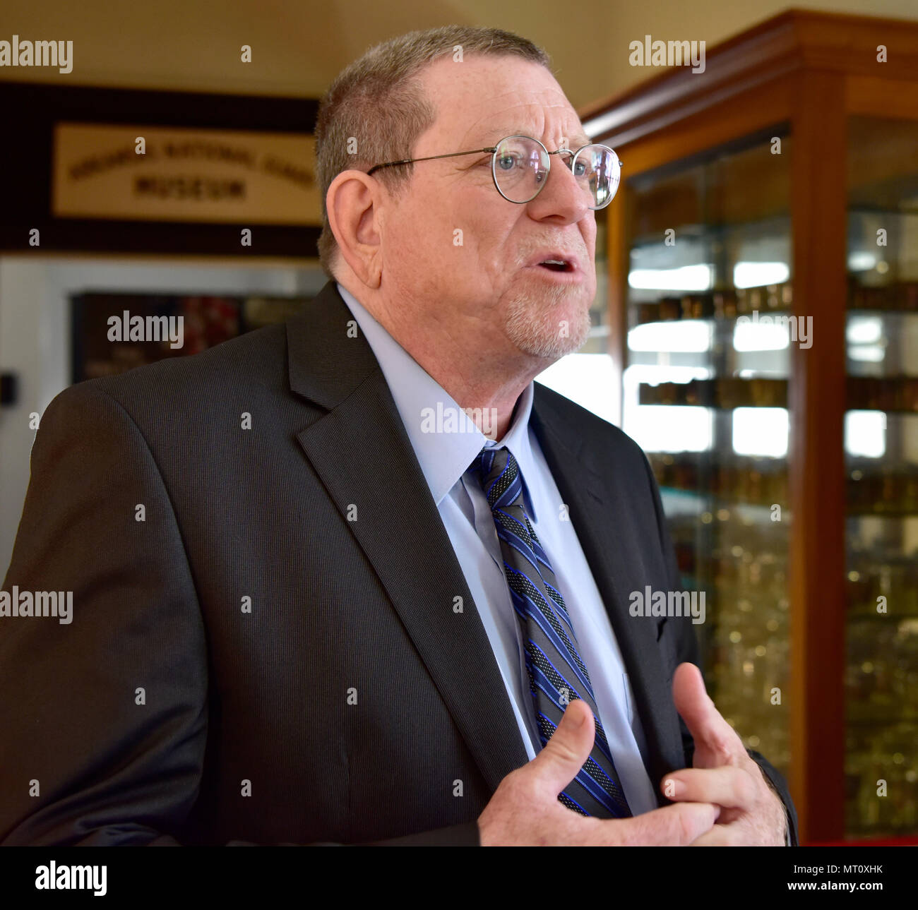 Dr. Raymond Screws, Director, Arkansas National Guard Museum, delivers ...