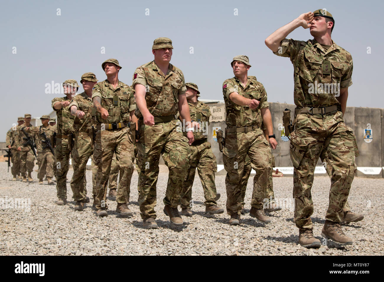 The British army render a salute as they march past U.S. Army Maj. Gen ...