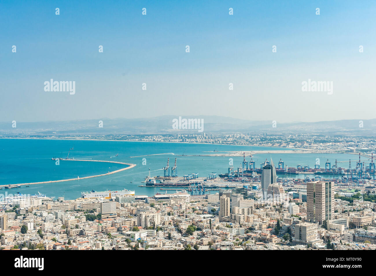 Israel, Haifa - 8th october 2017: Cityscape of Haifa taken from the ...