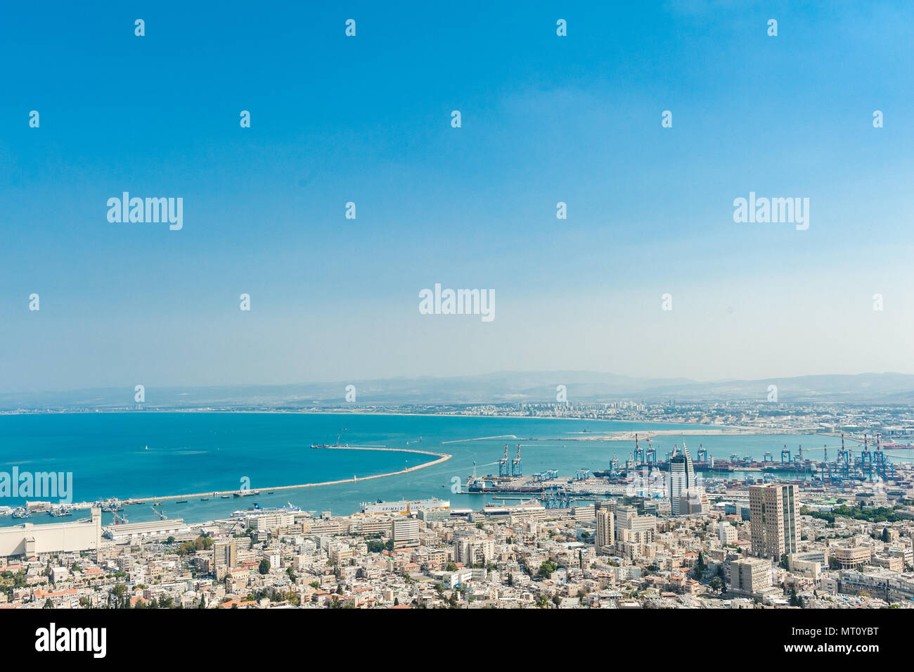 Israel, Haifa - 8th october 2017: Cityscape of Haifa taken from the ...