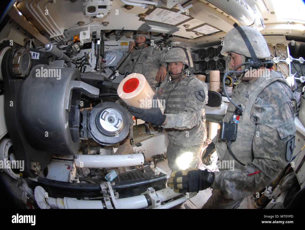 Sgt. Franklin Villalta, gunner and first man, center, of the California ...