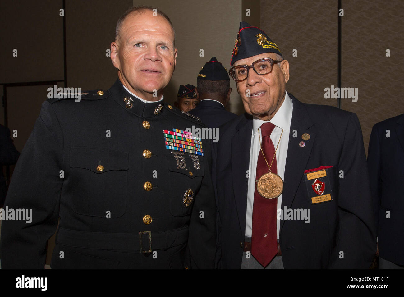 Commandant of the Marine Corps Gen. Robert B. Neller, left, poses for a ...